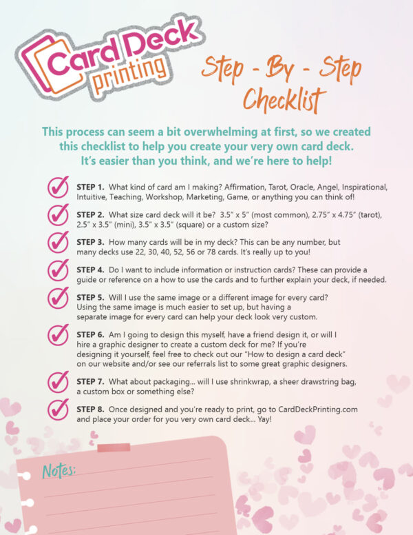 Step by Step Checklist – Card Deck Printing