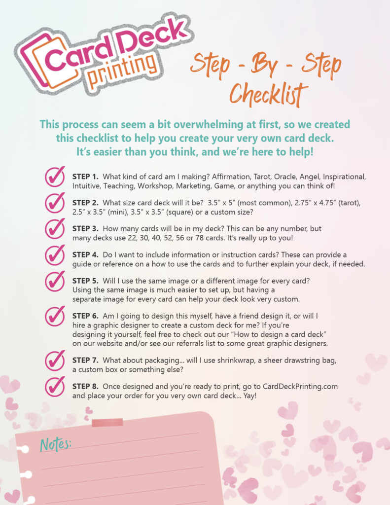 Step by Step Checklist – Card Deck Printing